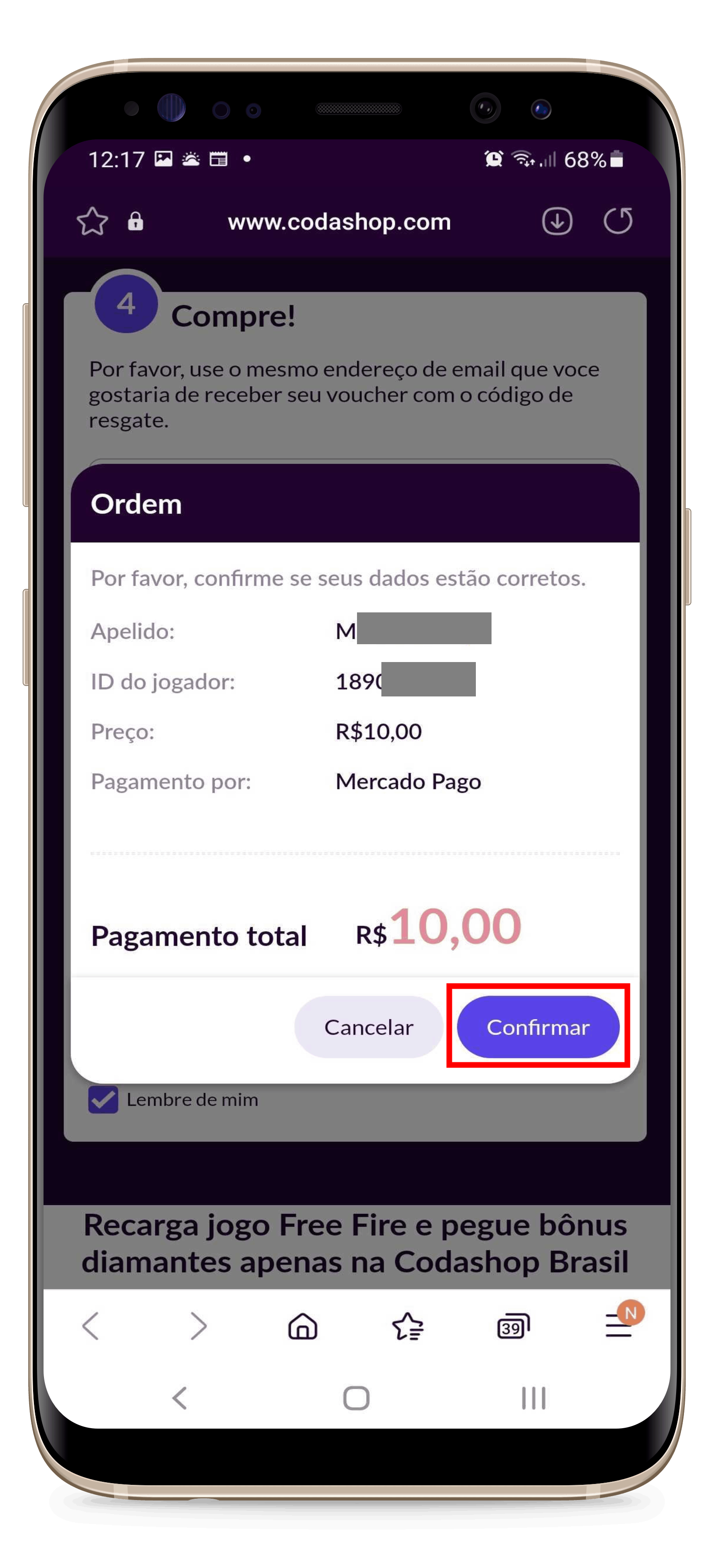 Como pagar com Mercado Pago – Codashop Brasil