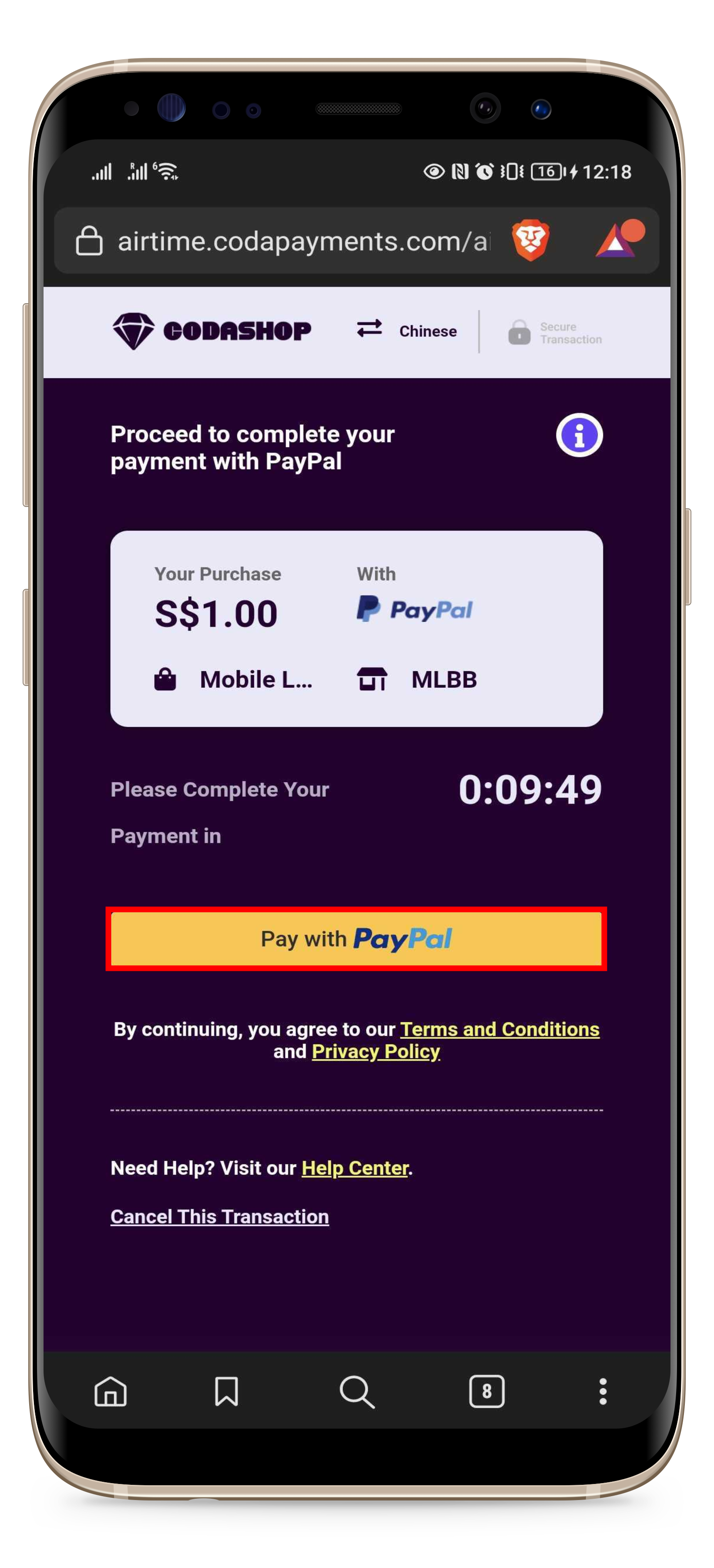 Como pagar usando PayPal – Codashop Brasil