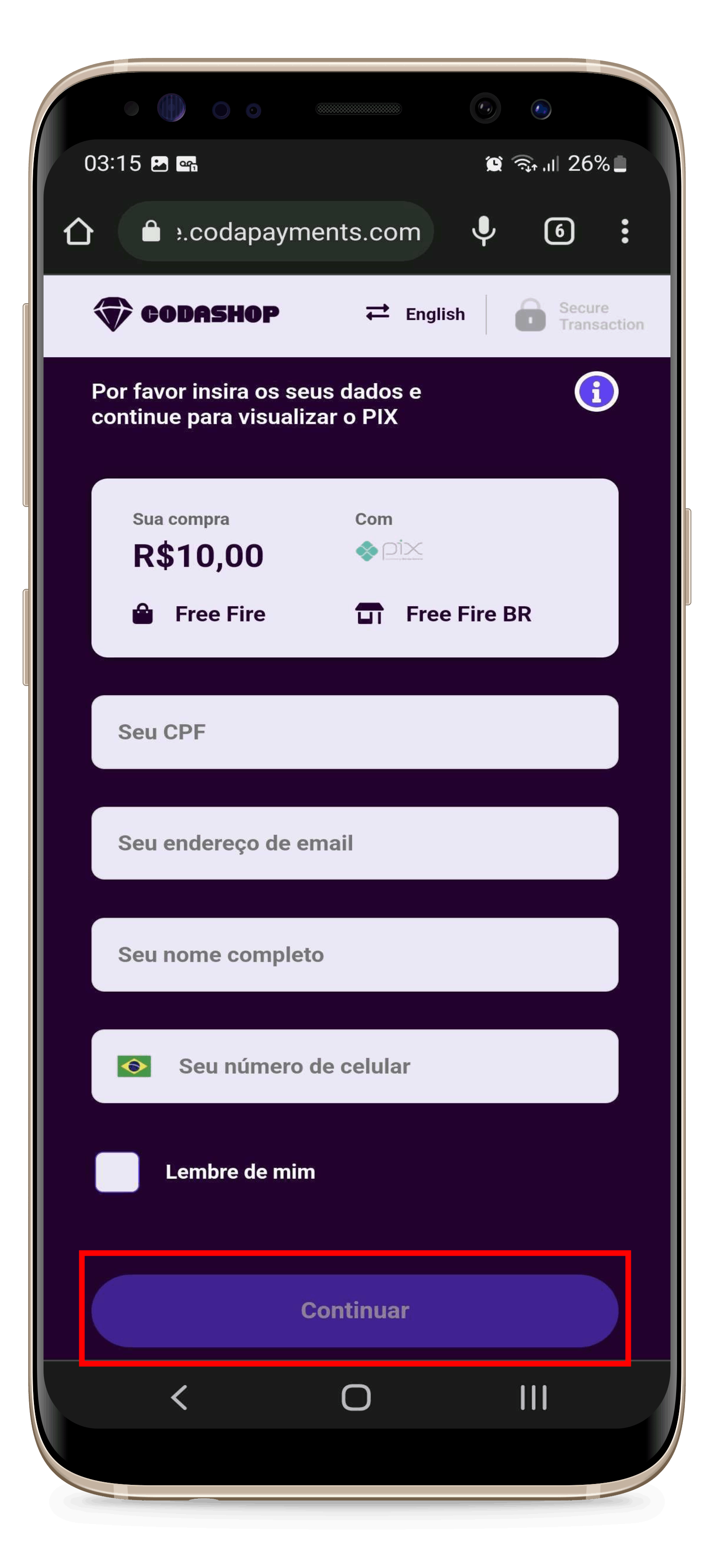 Como pagar com PIX – Codashop Brasil