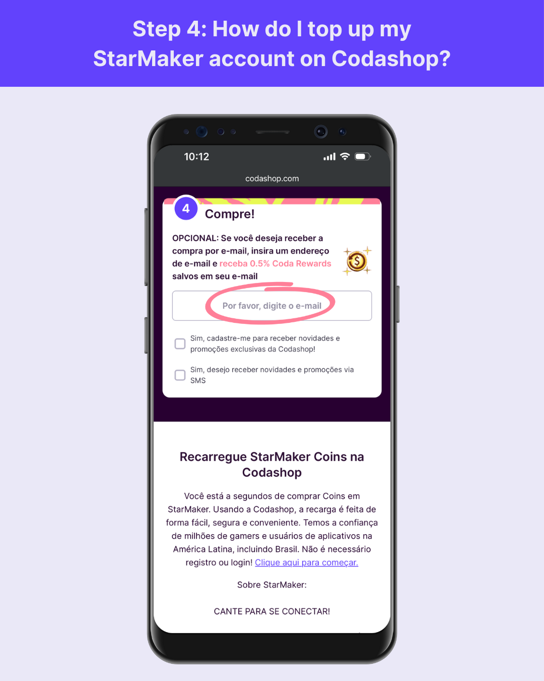 How do I top up my StarMaker account on Codashop? – Codashop Brazil