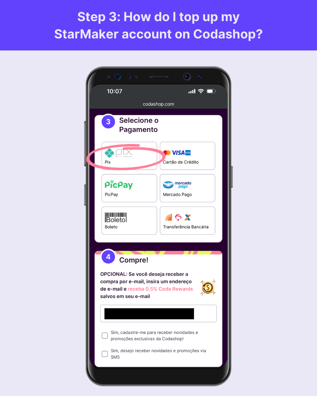 How do I top up my StarMaker account on Codashop? – Codashop Brazil