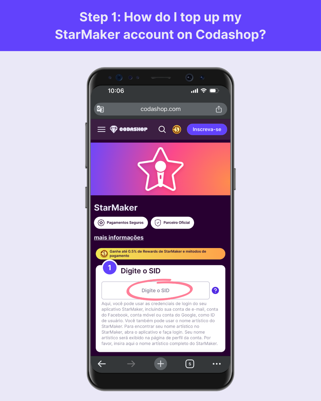 Como recarregar minha conta StarMaker no Codashop? – Codashop Brasil